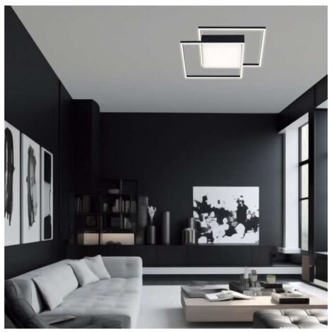 Plafón led modelo Tonga acabado negro, 6cm(alto) 48cm(ancho) 48cm(fondo)