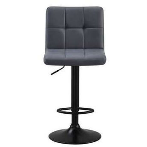 Taburete Spazio elevable a gas con asiento tapizado en polipiel gris oscuro. 45cm(ancho ) 92cm ...