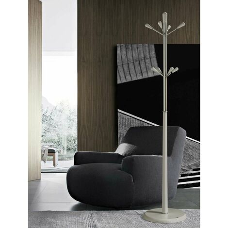 Perchero moderno mod. 414 herrajes cromo satinado lacado visón, 180 cm ...