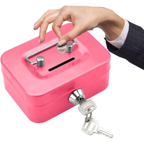 Caisse verrouillable et tirelire pour monnaie, petite boîte sécurisée ...