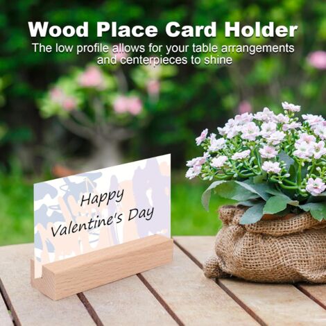 Lot de 16 porte-cartes en bois 10x3x2 cm pour noms de table, mariages ...