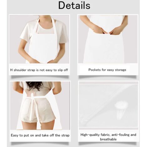 Tablier de Chef Unisexe Adulte Imperméable 2 Poches Cuisine Jardinage ...