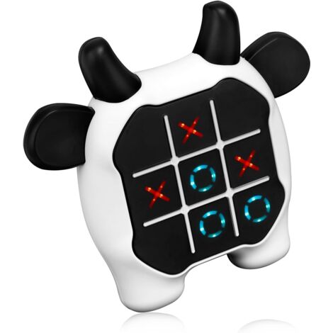 Morpion animal 3 en 1, jeu mémoire éducatif, électronique portable, vache.