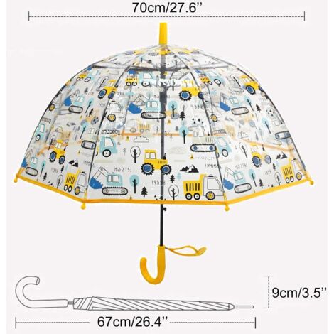 Parapluie Transparent à Bulles Pour Enfants Ouverture Automatique