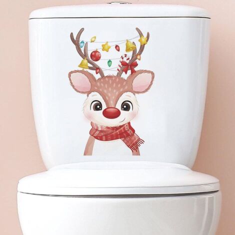 Autocollant Noël dessin animé (chien/Père Noël/orignal), vinyle étanche ...