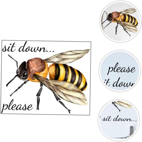 Autocollant abeille couvercle WC, PVC amovible, installation facile ...