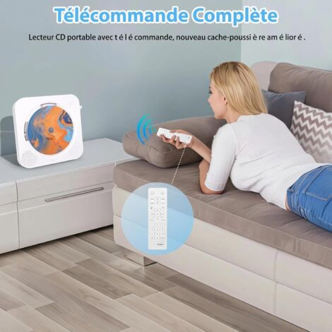 Lecteur CD portable Bluetooth blanc antichoc avec port USB et radio FM ...