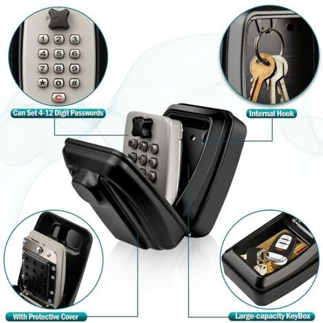 Caja de llaves de seguridad para exteriores, caja de llaves grande de ...
