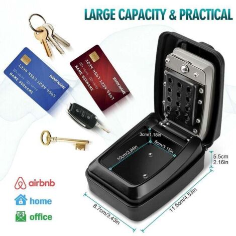 Caja de llaves de seguridad para exteriores, caja de llaves grande de ...