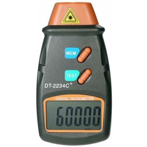 Tacómetro láser digital de bolsillo, sin contacto, rango de 2,5 a 99 ...