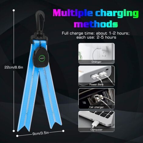 Juego de 2 luces LED intermitentes para mochilas escolares ...