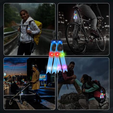 Juego de 2 luces LED intermitentes para mochilas escolares ...