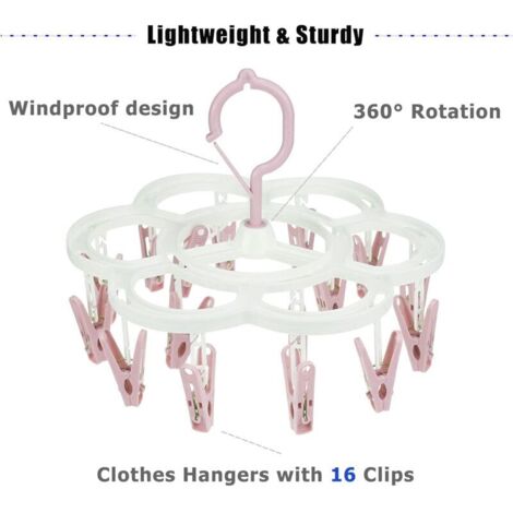 Tendedero con pinzas para ropa, perchas con 16 pinzas, percha con ...