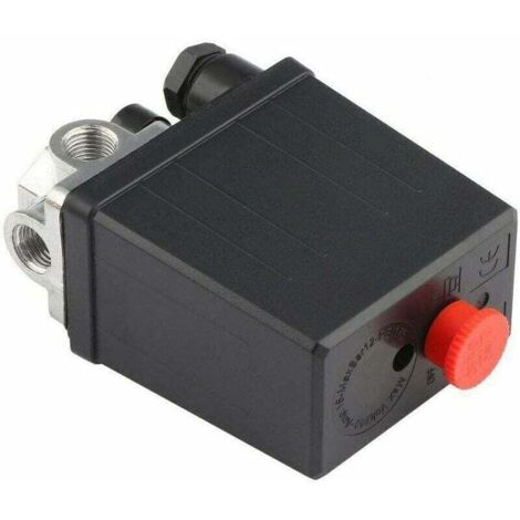 Presostato para compresor de aire monofásico 90-120PSI con 4 puertos y ...