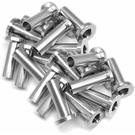 Paquete de 30 remaches semitubulares con cabeza plana ancha, remaches ...