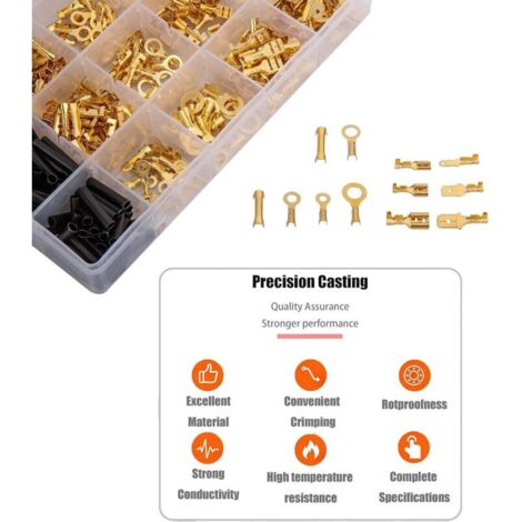 Kit de 525 terminales de cable con conector plano de 2,8 mm, 4,8 mm y 6 ...