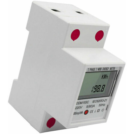 Medidor de energía monofásico EDF Meter para carril DIN con pantalla ...