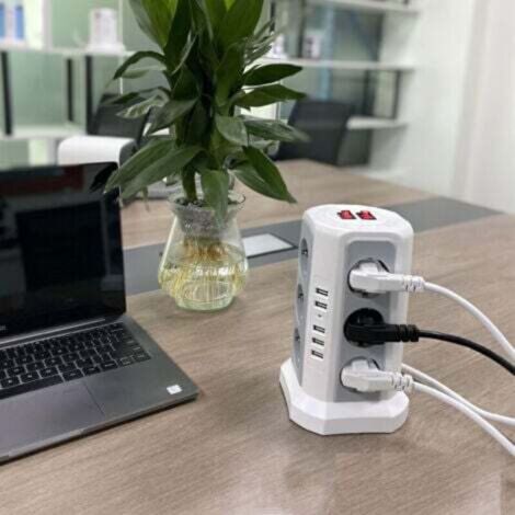 Regleta con protección contra sobretensiones, regleta con 5 puertos USB ...