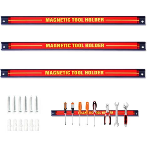 GIANTEX 3x Magnetic Strip Tool 46 cm Tool Holder Magnet Strong Magnetic ...