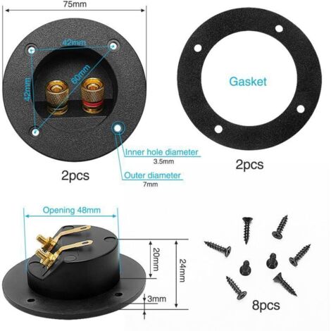 2 pièces Noir Bricolage Maison Voiture Haut-parleur 2 Voies Stéréo Box ...