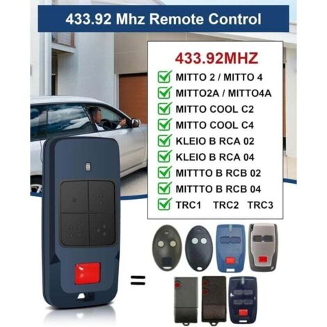 433.92 MHz Telecommande Portail pour MITTO 2/4, MITTO 2A/4A, MITTO B ...