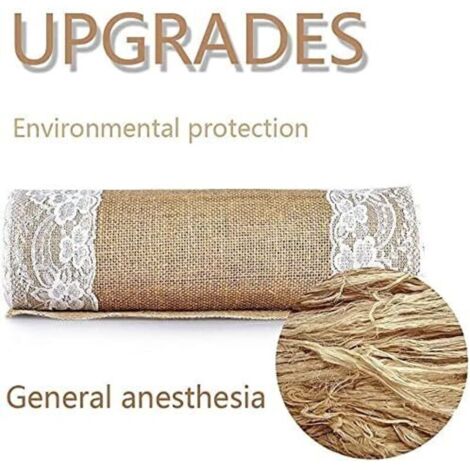 Chemin de Table Toile de Jute et Dentelle pour Mariage Festival Fête ...