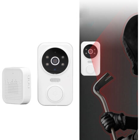 Sonnette vidéo caméra 1080P Vision nocturne intelligente 2 voies voix ...