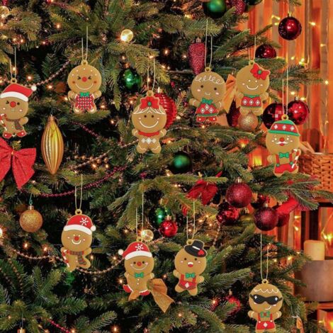 12 Pièces Bonhomme Pain d'Epice, Ornements et Décorations pour Sapin de ...