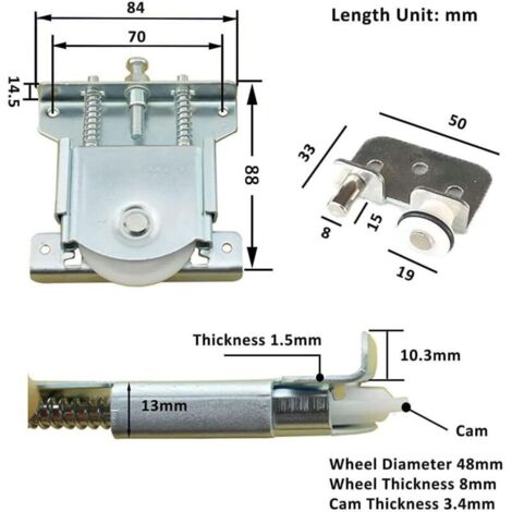 Pièces de Porte Meubles Poulie Coulissante Placard,Meubles Roues ...