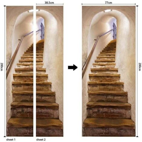 Stickers De Porte, 3D Intérieure Chambre Décoration Vintage Sticker ...