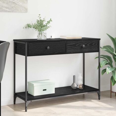 Table console Chêne noir 100 x 34,5 x 75 cm Bois d'ingénierie, Noir, 882243