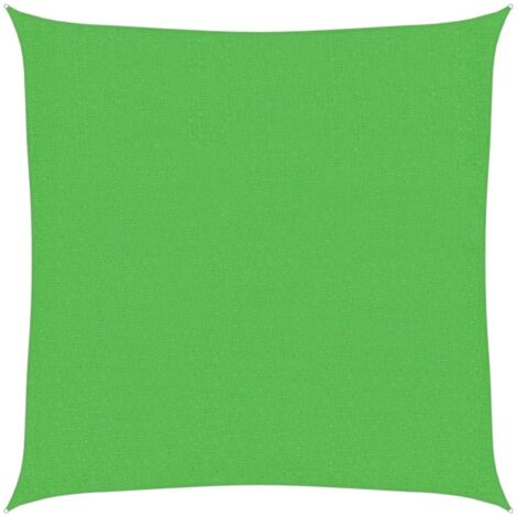 Voile d'ombrage 160 g/m² Vert clair 3,6x3,6 m PEHD, Vert, 311275