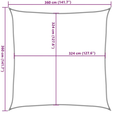 Voile d'ombrage 160 g/m² Vert clair 3,6x3,6 m PEHD, Vert, 311275
