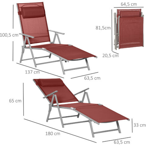 Transat De Balcon En Alu, Textilène, Dossier Réglable 5 Positions, Avec ...