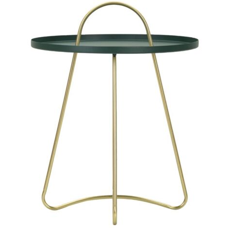 Table basse élégante verte avec pieds dorés 45x59 cm