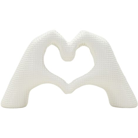 Statue Mains Amoureux blanche d¨coration moderne 25 x 7,5 x 13,5 cm
