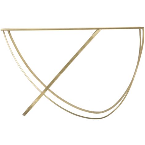 Console glamour noire et dor¨e en m¨tal et miroir, design sinueux 120x40x79 cm