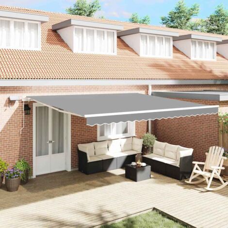 Auvent avec Blanc 5 × 3,5 m Métal, Blanc, 313207