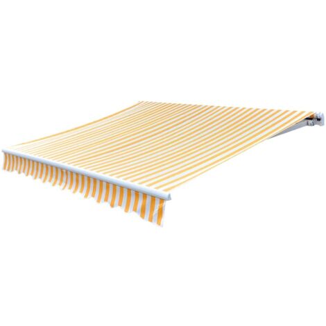 Toile d'auvent Orange et blanc 450x300 cm, Orange, 143706