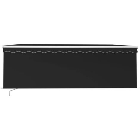 Auvent manuel rétractable avec store 4x3 m Anthracite, Anthracite, 3069299