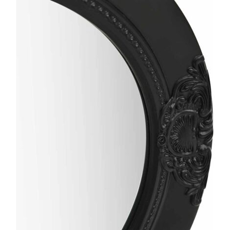 Miroir mural style baroque 50 cm noir, Noir, 320347