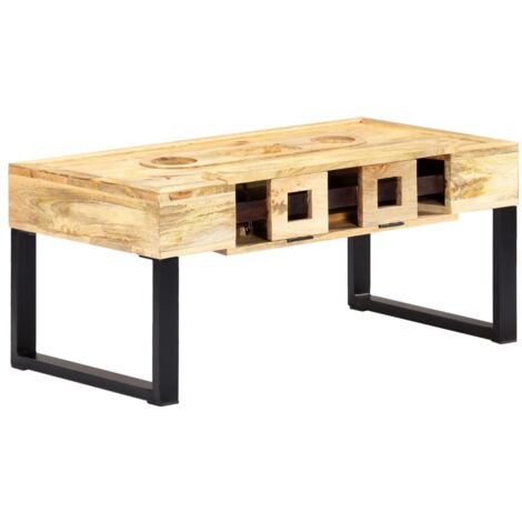 Table basse Style cassette 100x52x45 cm Bois de manguier massif, Brun ...