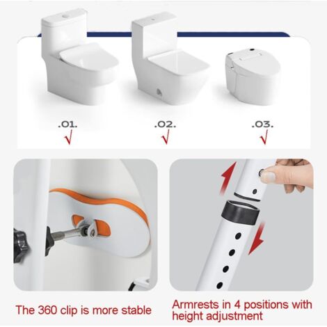 Toilet Stand Aid, Height Adjustable, Toilet Chair for Seniors, Non-Slip ...