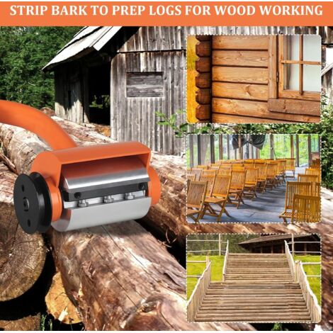 Wood debarker, debarking tool, log debarker with 6 extended blades and ...