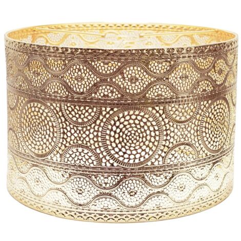 Casablanca Pair of Gold Easy Fit Metal Drum Lamp Shades