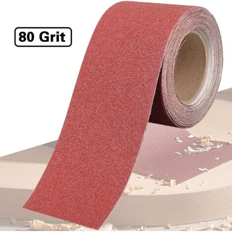 Rouleau de Papier Abrasif Grain 80, 93 mm x 10 m Papier de Verre en ...