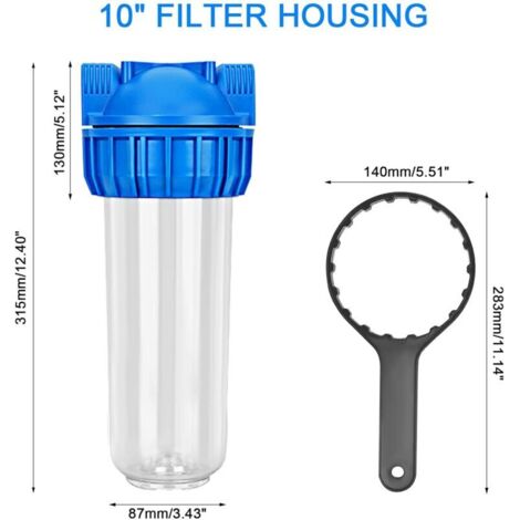Boîtier de filtre à eau standard transparent de 10 pouces, version plus ...