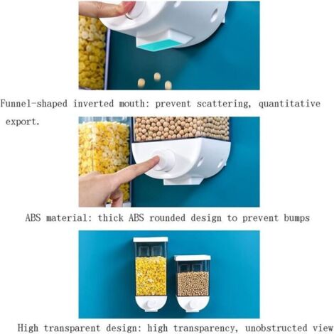 Distributeur mural de céréales pour aliments secs, pour céréales, noix ...