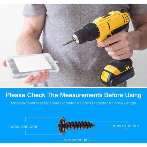 340PCS Assortiment de Vis Autotaraudeuse M3 M3.5 M4 M4.8 Vis à Tole ...
