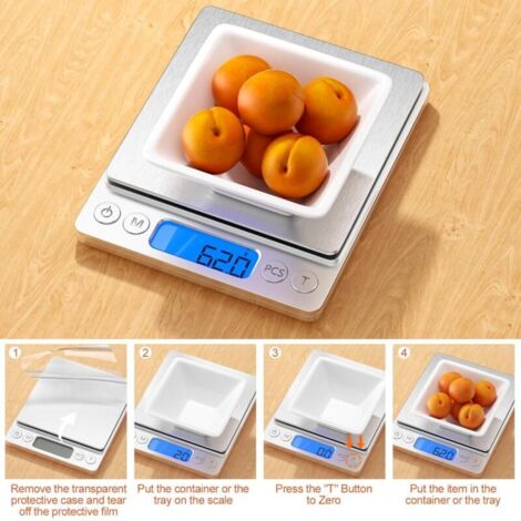 3kg/0.1g Balance de cuisine precision Électronique, inoxydable pese ...